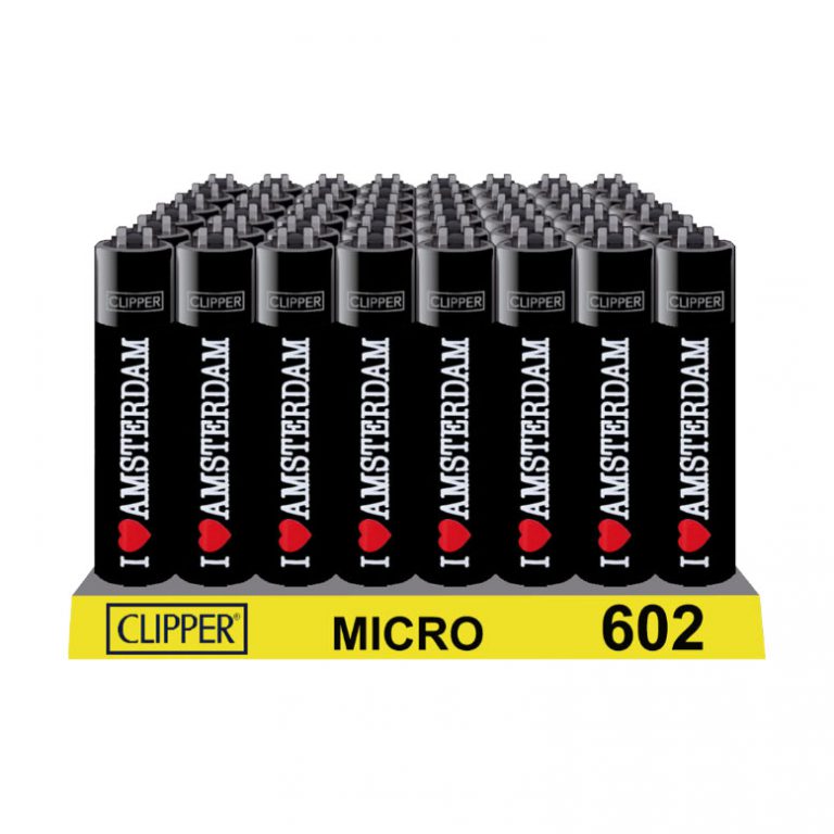602 I Love Amsterdam CLIPPER® Lighters Classic Micro x48pcs - Magic Leaf