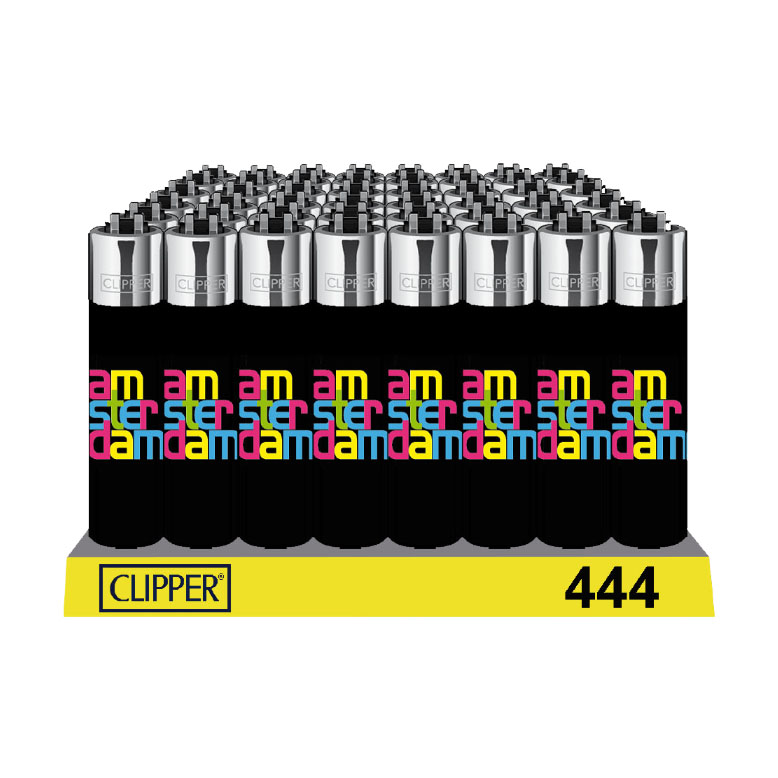 444 AMS-TER-DAM CLIPPER® Lighters Classic Large x48pcs - Magic Leaf